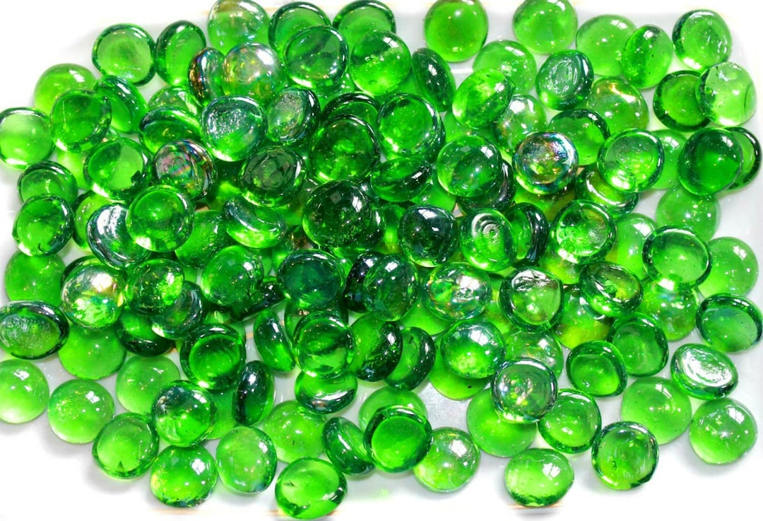 100 Decorative Mini Green Glass PEBBLES 15mm - Etsy