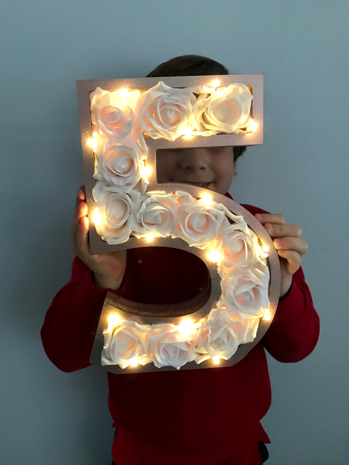 Floral Light up Number 50: Rose Gold 50th Birthday Decor - Etsy