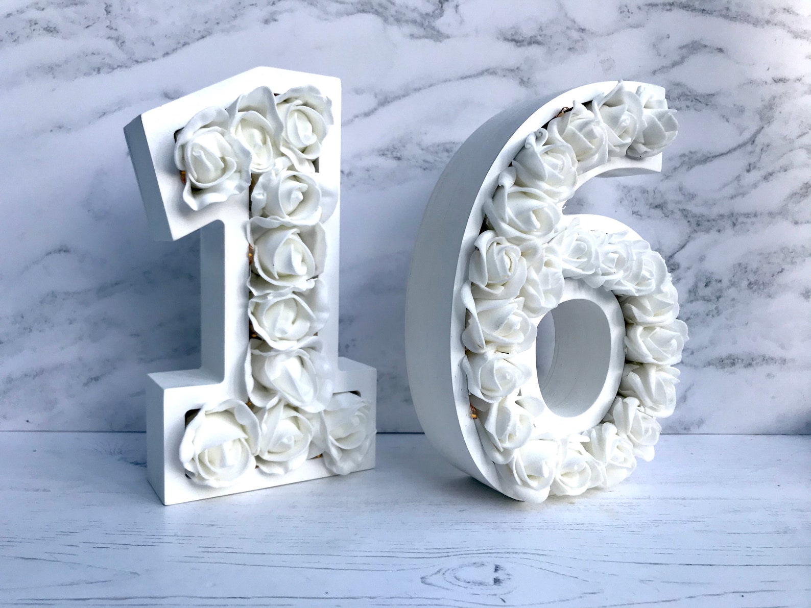 Mosaic Number 16 Light up Number Sixteen Flower Numbers - Etsy