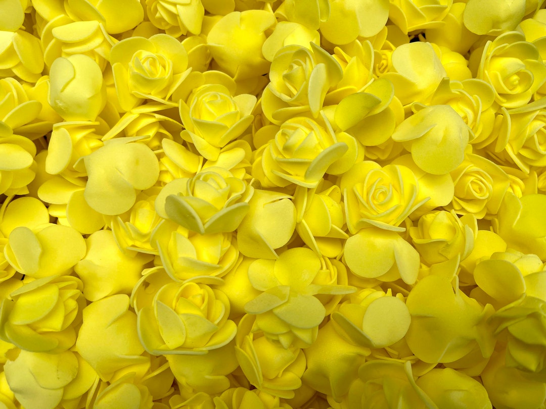 Yellow Artificial Roses, 3cm Yellow Foam Roses, Yellow Artificial ...
