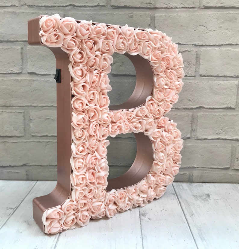 Giant Blush wedding letters 12 rose initials Very | Etsy