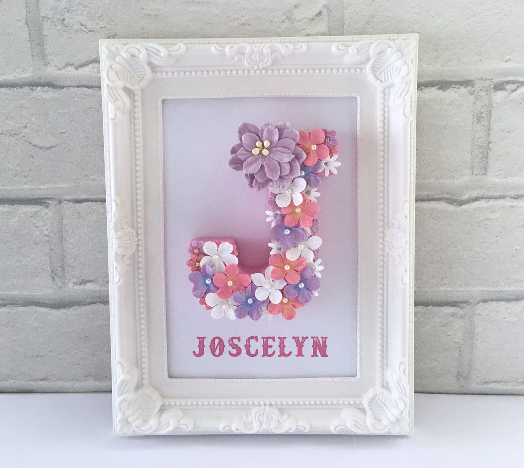 Floral Letter Frame: Personalized Bridal Shower Gift - Etsy