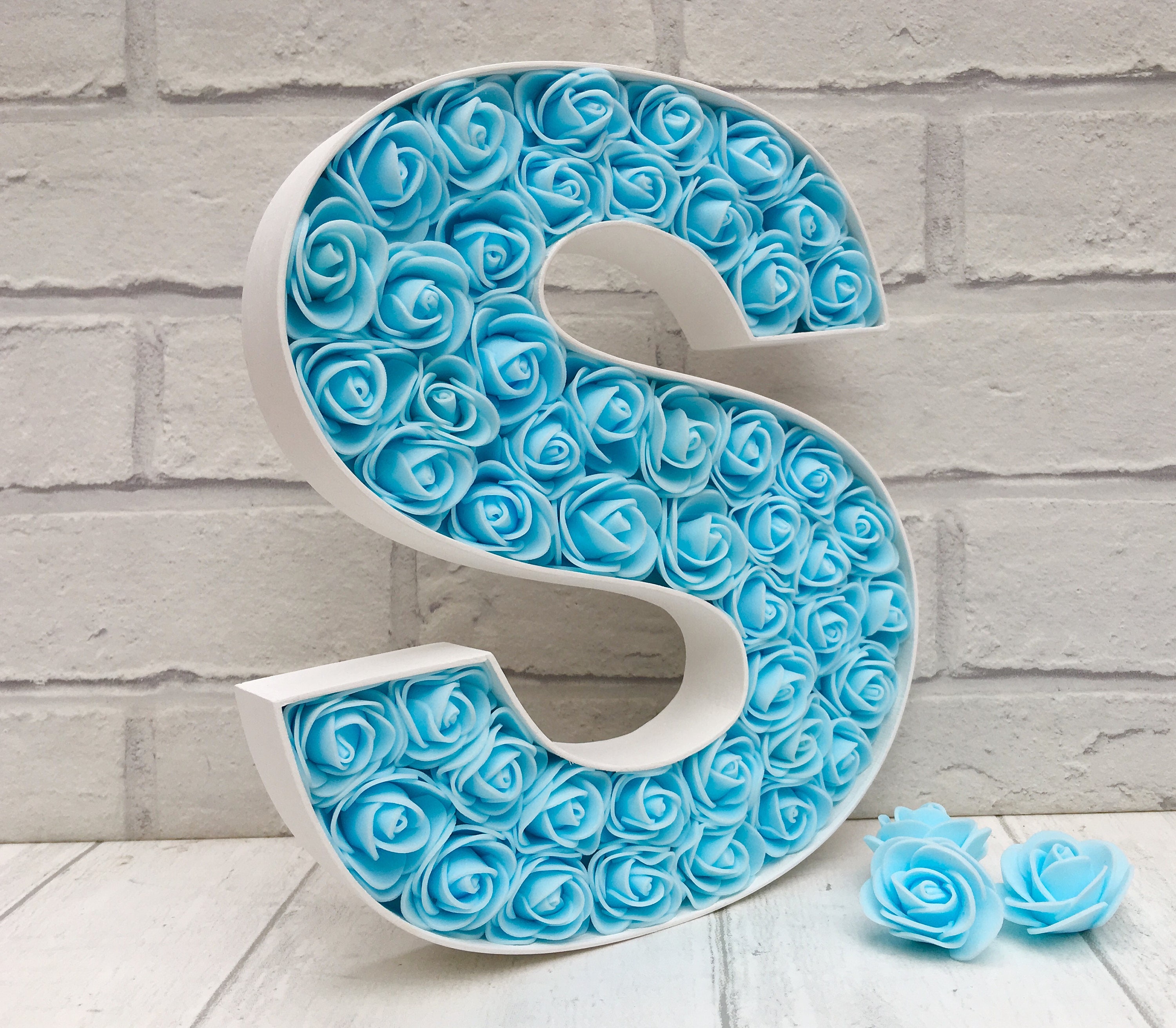 Blue Rose Initial - New Baby Boy Gift - Nursery Decor - Etsy