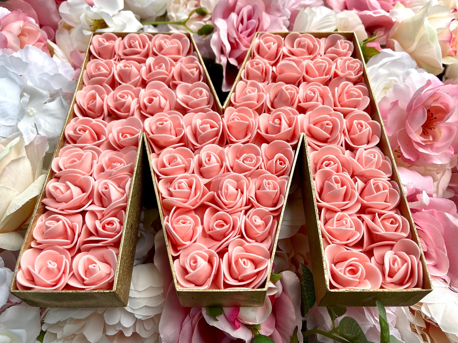 Coral Rose Letter M: Floral Home or Wedding Decor - Etsy