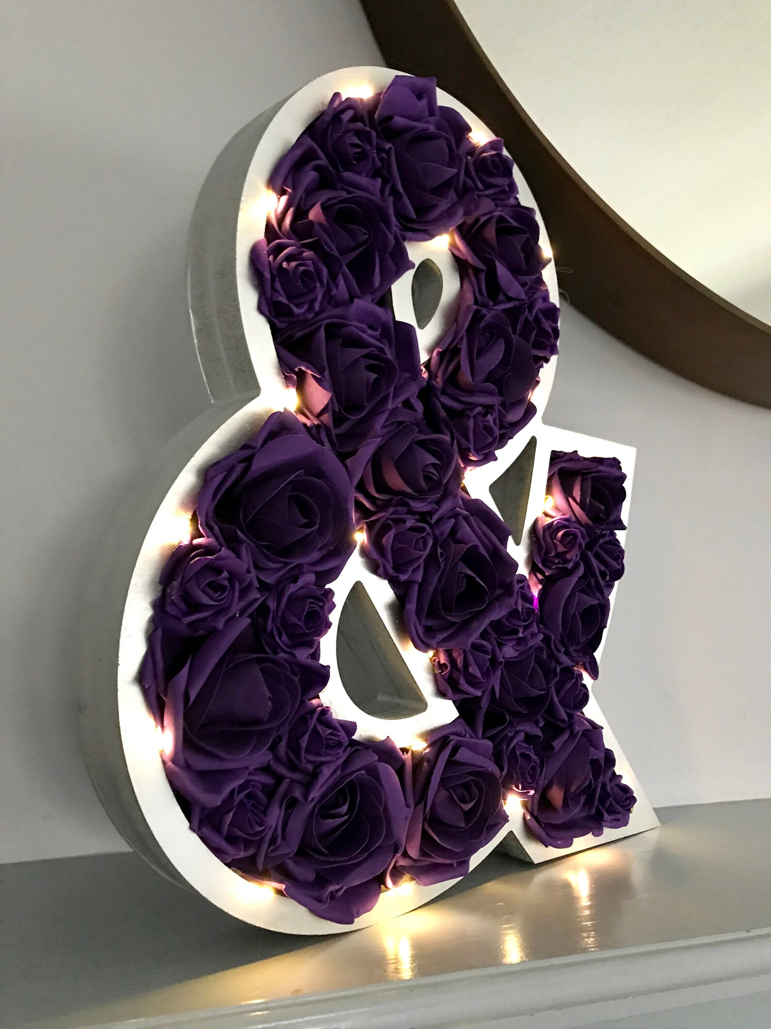 40cm Flower Initials Purple Floral Letters His and Her - Etsy Denmark