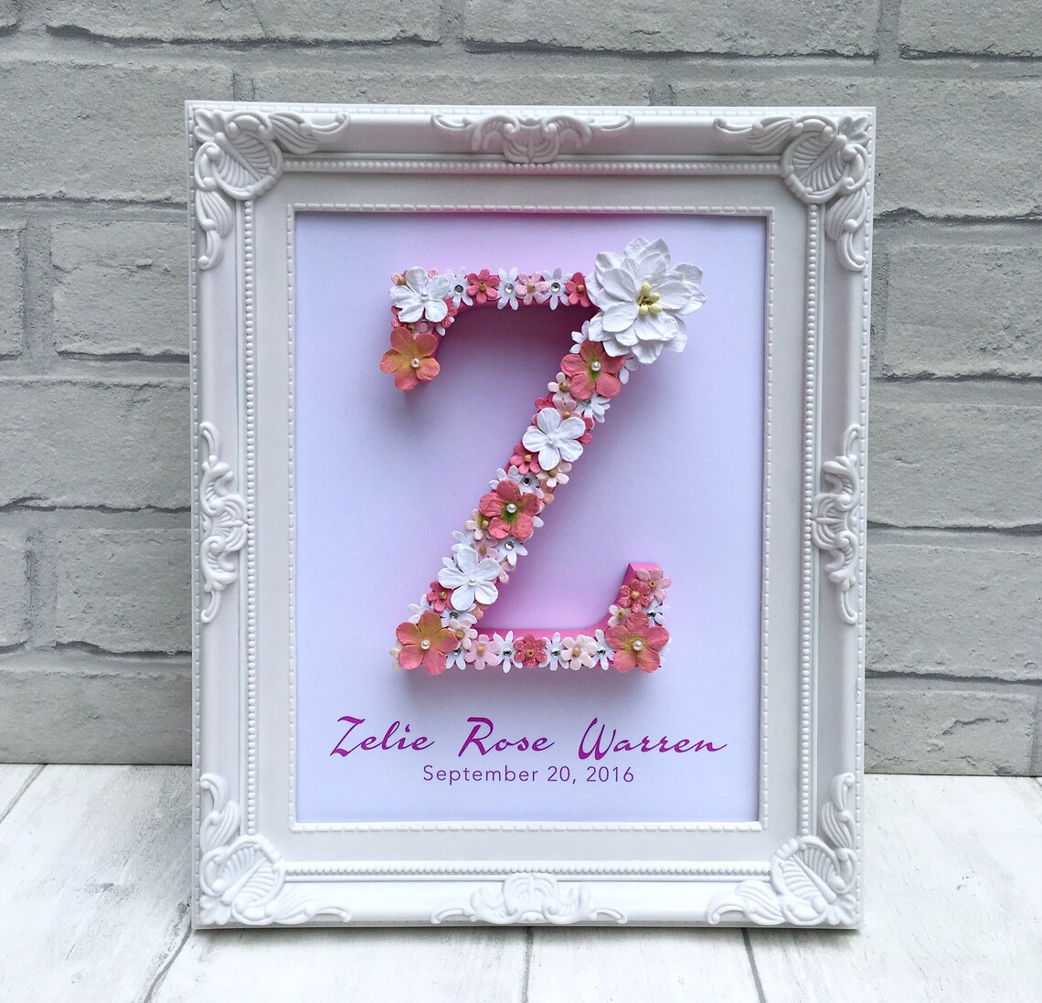 Personalised Girls Bedroom Decor Floral Letter Frame New | Etsy