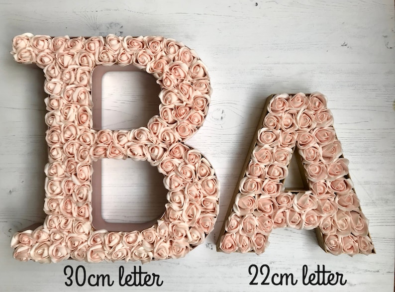 Giant Blush Wedding Letters 12 Rose Initials Very - Etsy UK