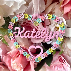 Personalized Name Heart Ornament: Flower Girl Gift - Etsy