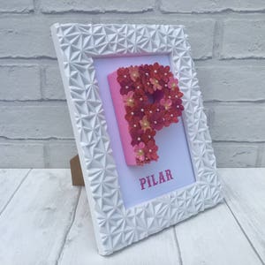 Personalised Initial Frame, Pink and Red Name Sign - Etsy