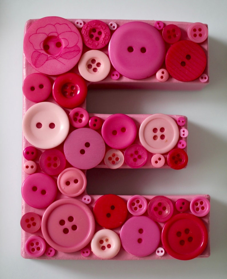 pink-buttons-letter-button-gift-name-gift-new-baby-gift-etsy