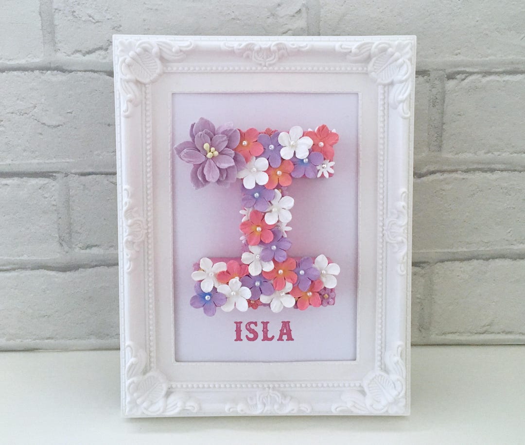 Initial Frame, Framed Letter Art, Christening Gift, Sister in Law Gift ...