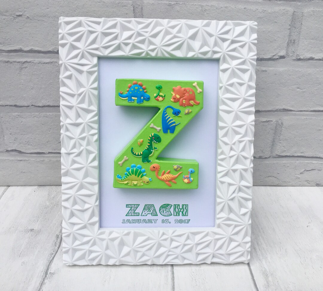 Dinosaur Initial Wall Art: Personalized Kids Room Decor - Etsy