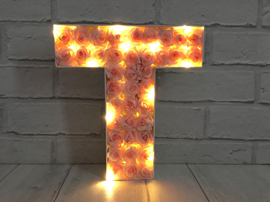 Floral Light up Letter: Vanity Table Decor With LED Roses - Etsy