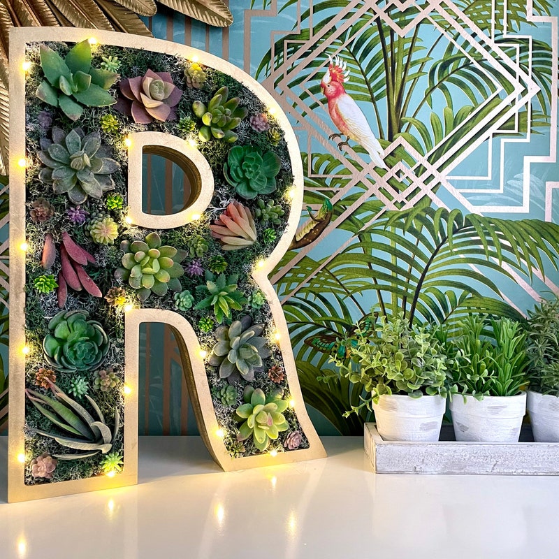 Wood Letter Planter - Etsy