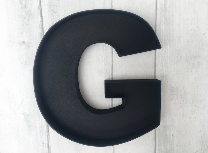 Painted Hollow Wooden Fillable Letter: Freestanding Decor (8.7" Tall ...