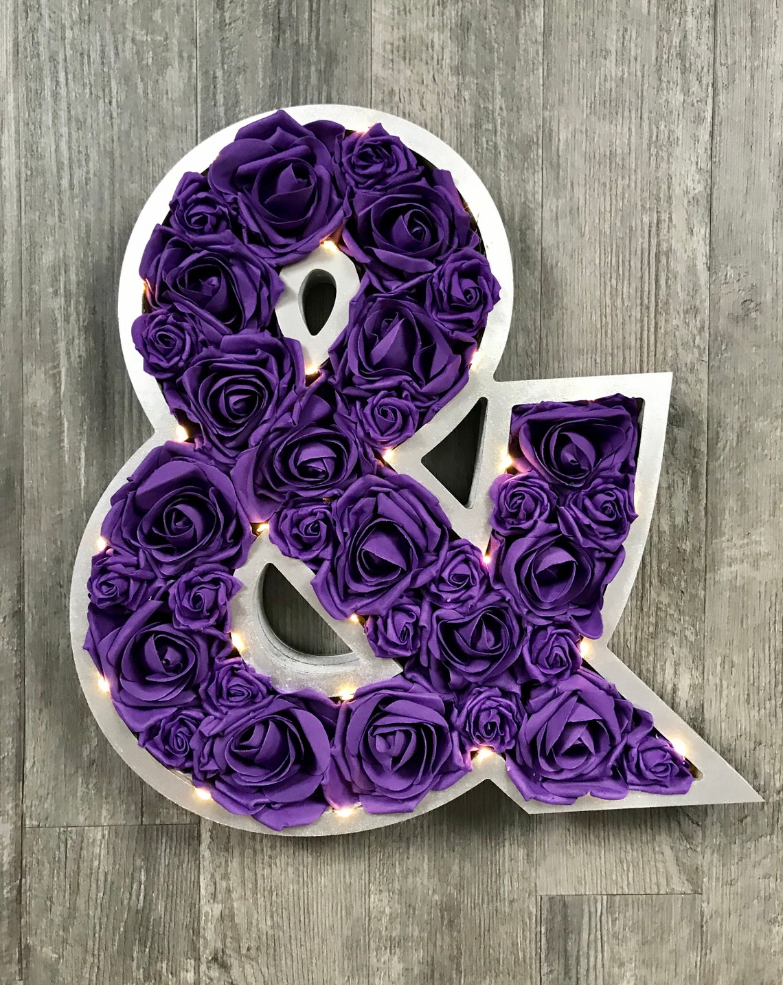 40cm Flower Initials Purple Floral Letters His and Her | Etsy