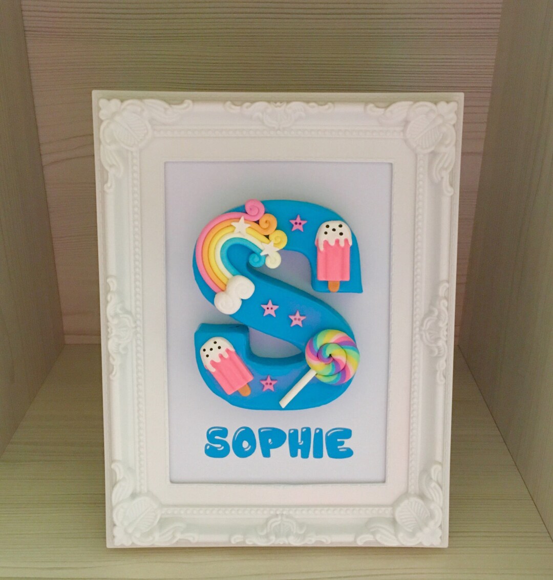 Rainbow Candy Letter Art: Personalized Tween Room Decor - Etsy