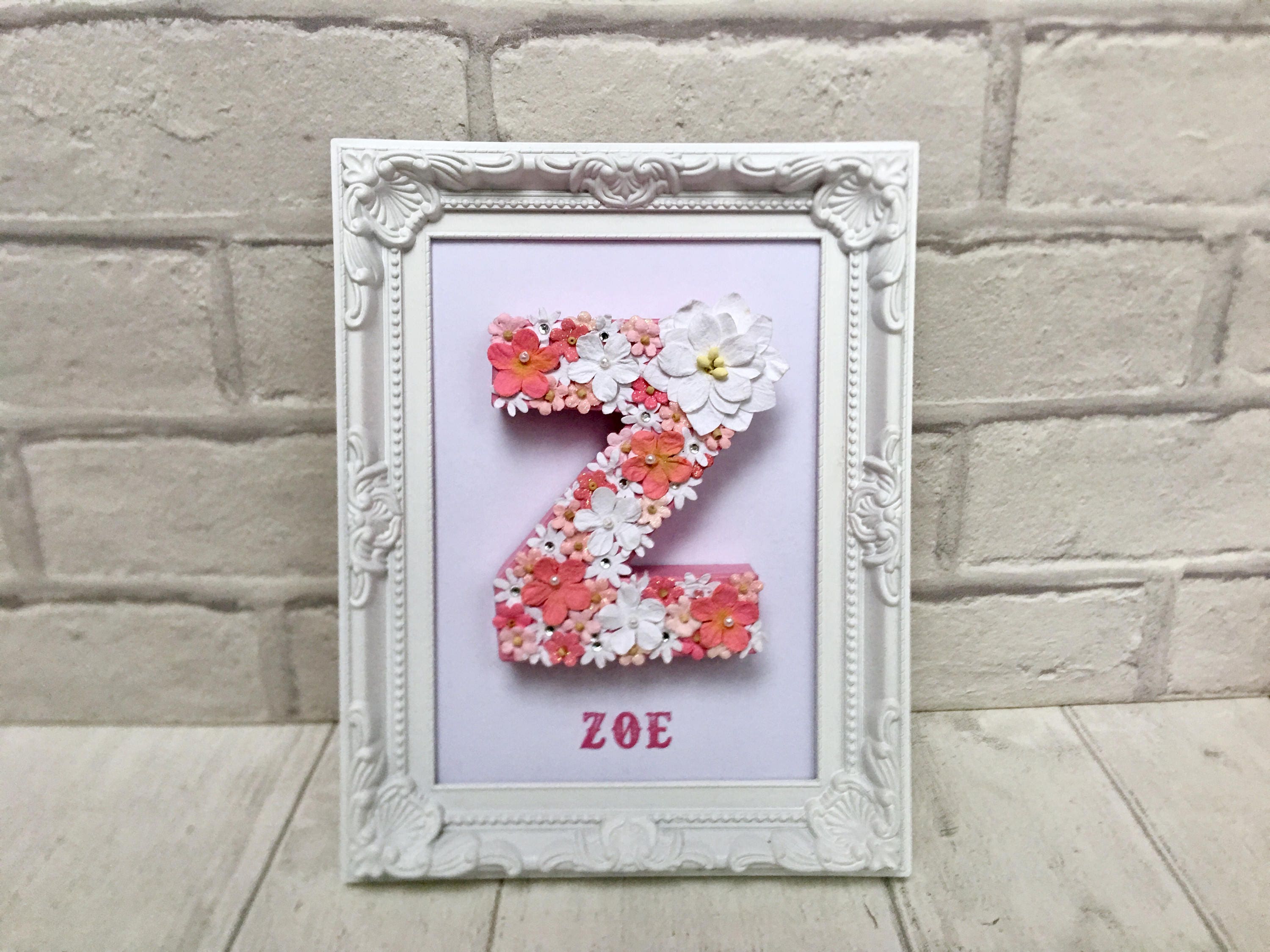 Personalised Girls Bedroom Decor Floral Letter Frame New | Etsy