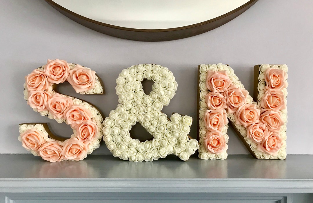 Floral Letter: Personalized Wedding Decor, Flower Initial - Etsy