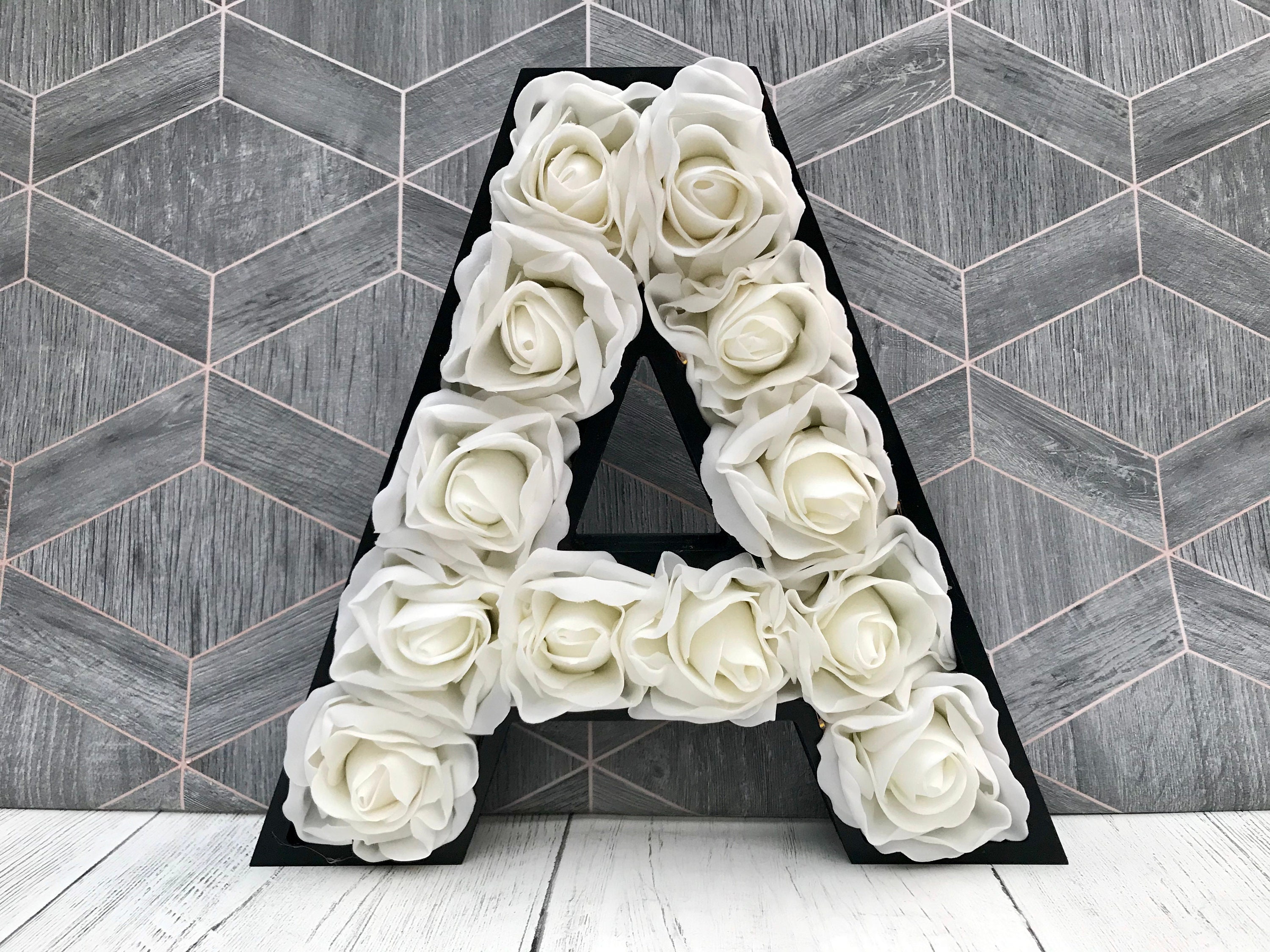 30cm Large Flower Wedding Letters Giant Initials Light up | Etsy