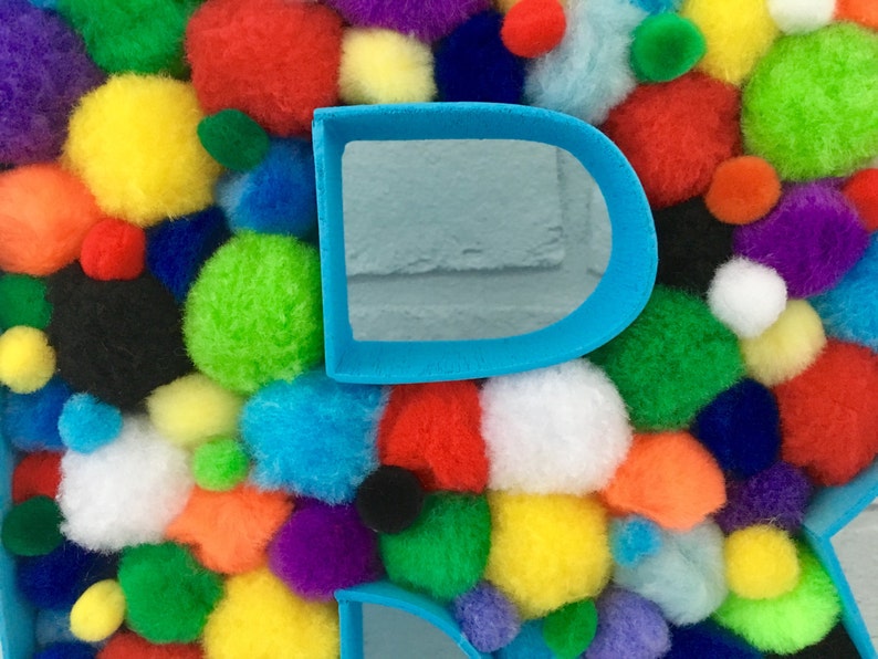 Pom Pom Initial: Colorful Nursery Decor, Playroom Sign - Etsy
