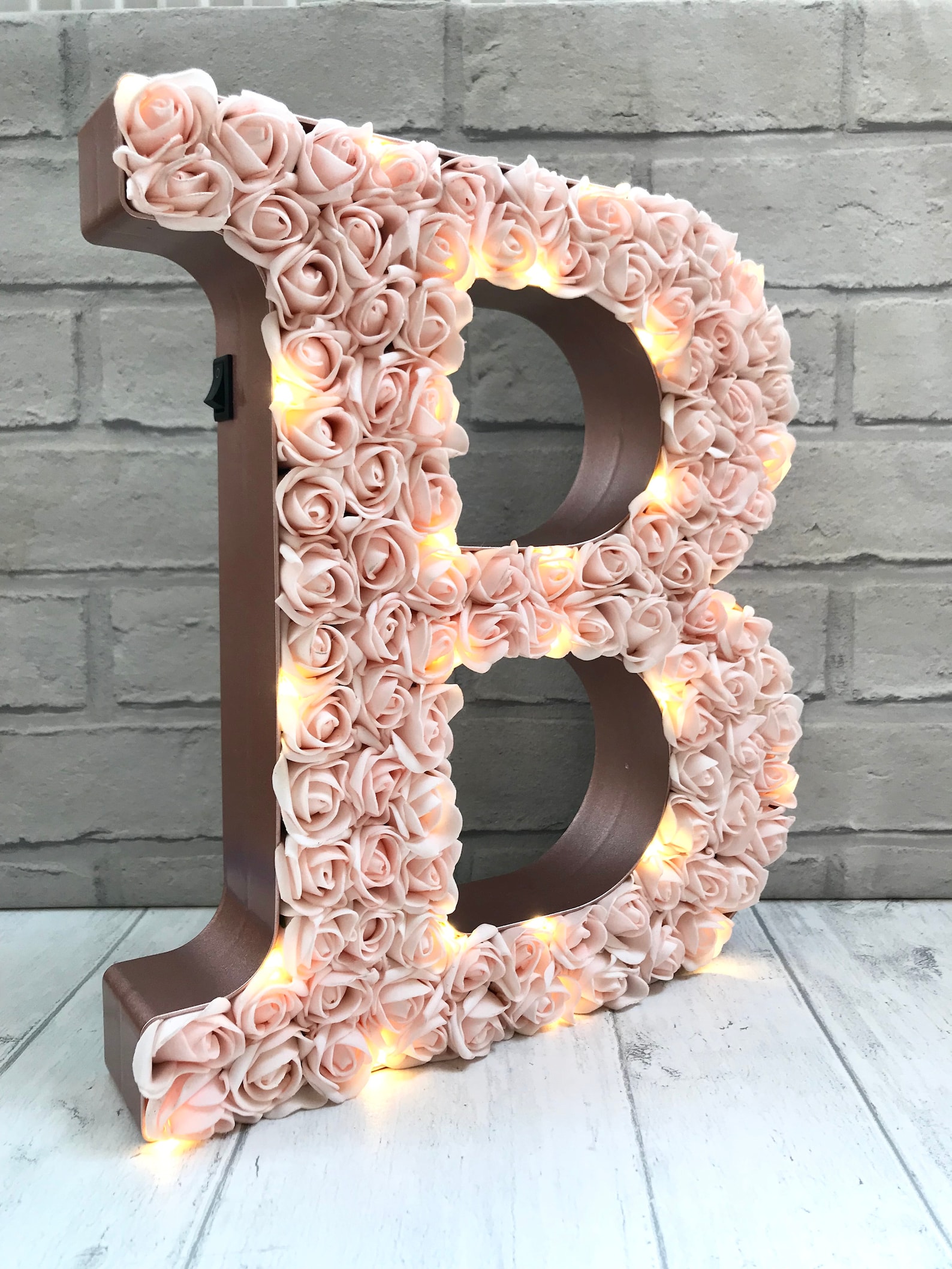 Giant Blush Wedding Letters 12 Rose Initials Very | Etsy UK