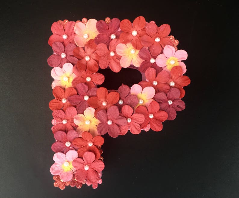 Personalised Initial Frame Pink and Red Name Sign | Etsy