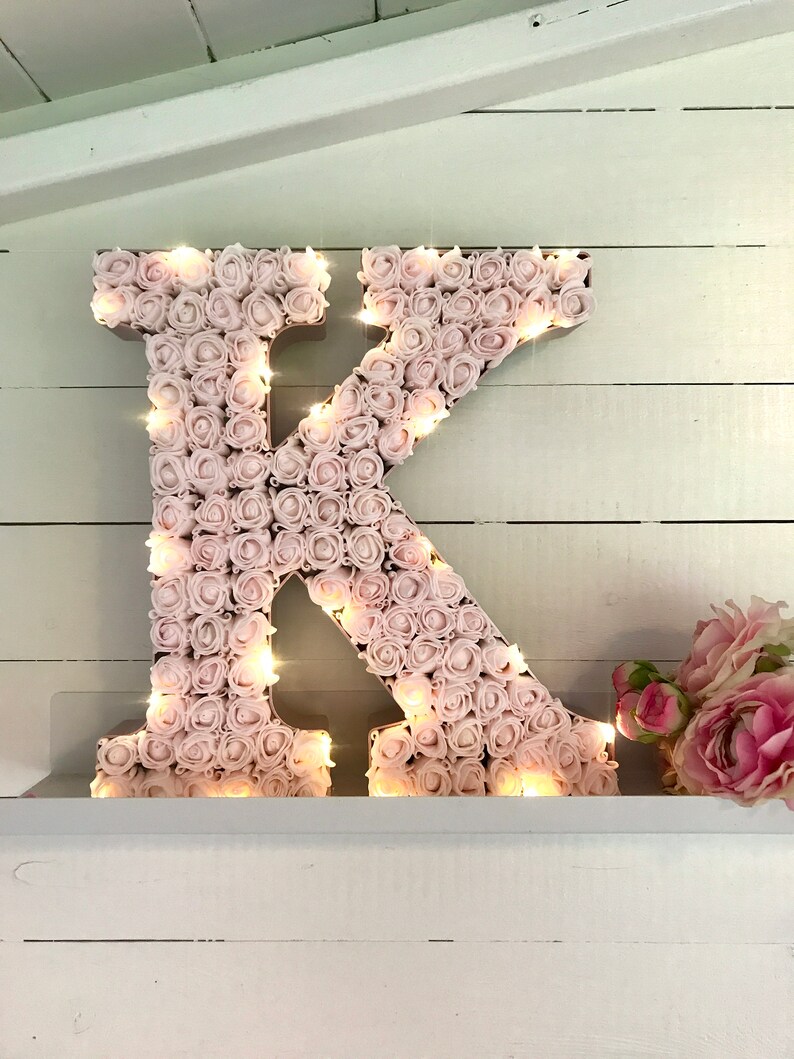 Giant Blush Wedding Letters 12 Rose Initials Very - Etsy UK