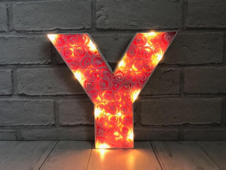 Warm White LED Lights for Rose Letters - Add on Item Only - Etsy