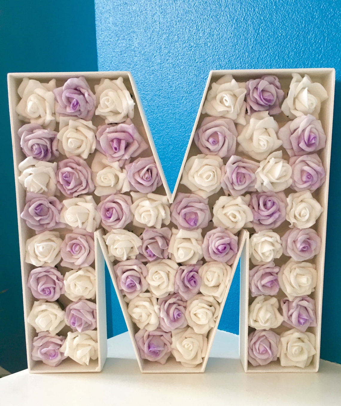 Party Centrepiece Name Sign, Lilac and White Decoration, Gift for Mum ...