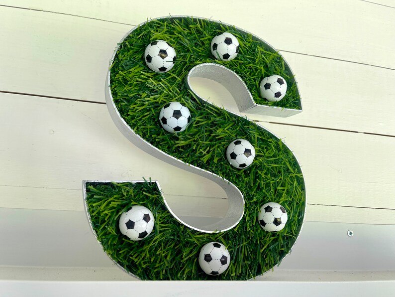 Astroturf Football Letter: Silver Football Fan Gift - Etsy