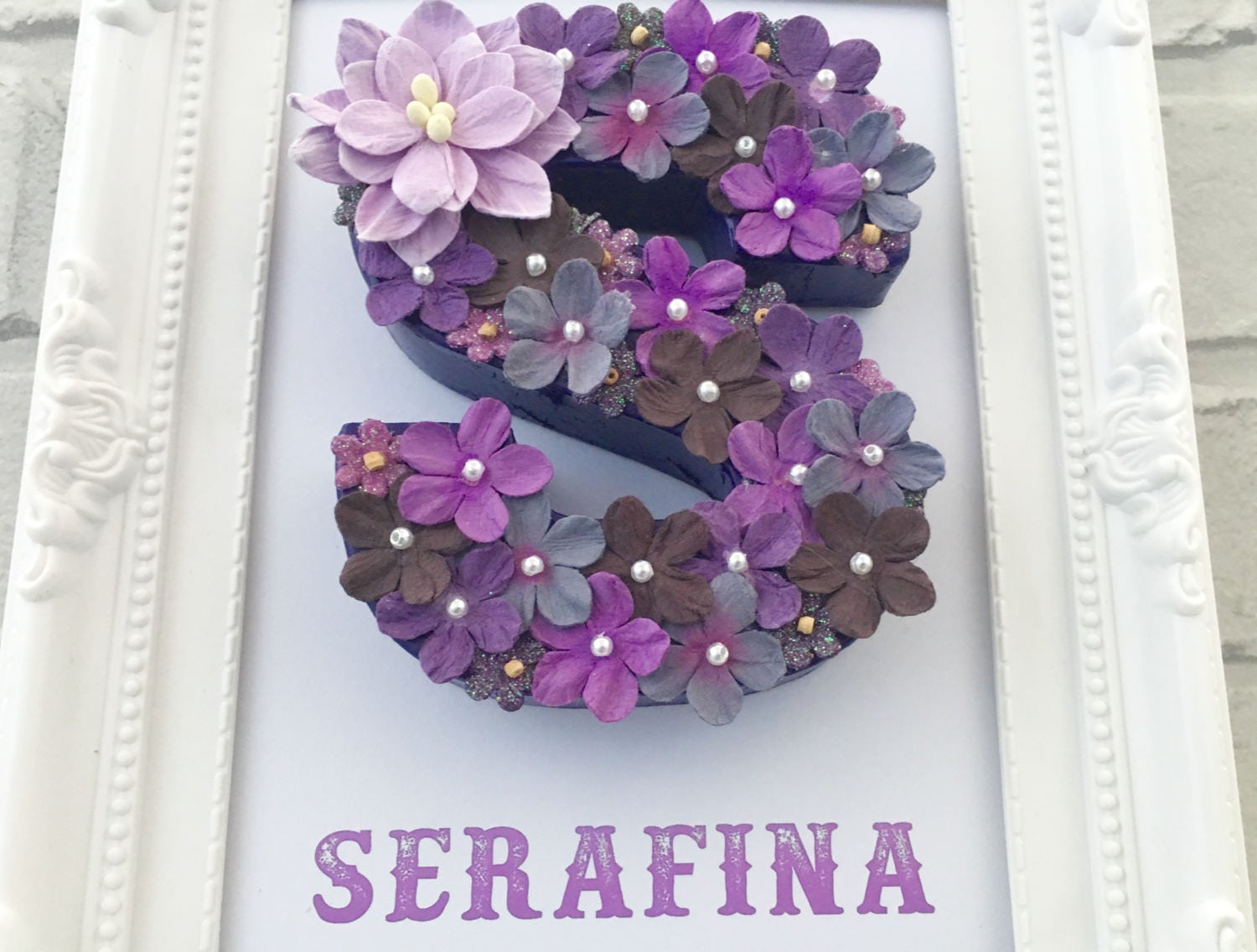 Purple Home Decor Name Sign Framed Gift for Her Vintage - Etsy