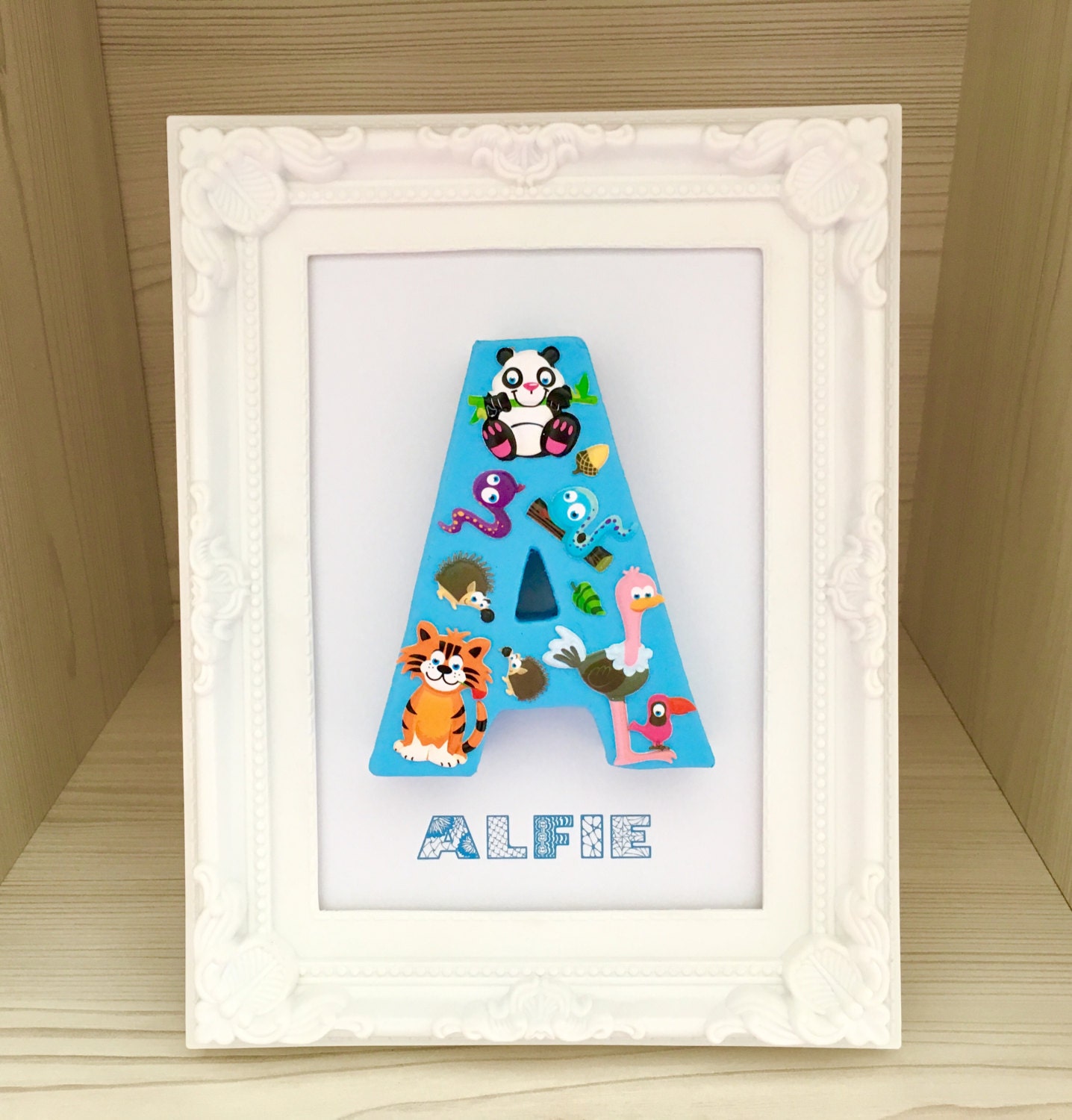 Animal personalised frame Jungle animal theme Animal | Etsy