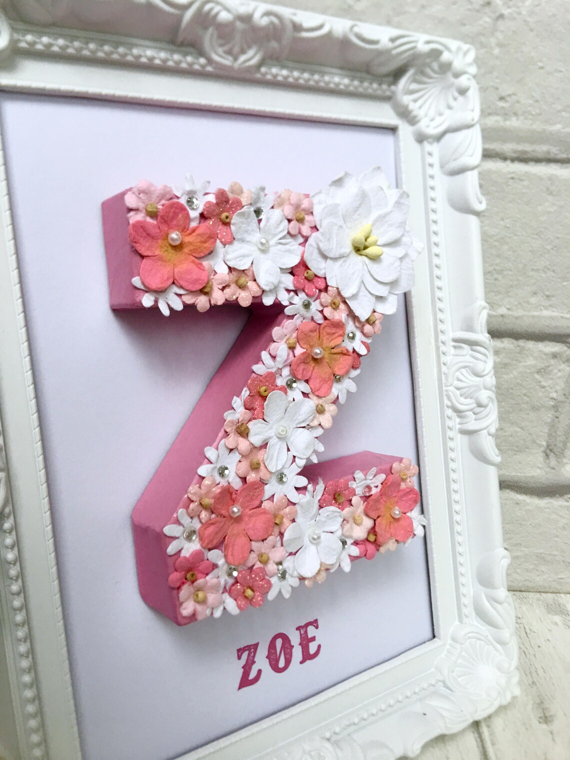 Personalised Girls Bedroom Decor Floral Letter Frame New | Etsy