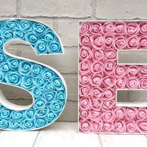 Blue Rose Initial - New Baby Boy Gift - Nursery Decor - Etsy
