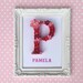 Personalised Initial Frame Pink and Red Name Sign - Etsy