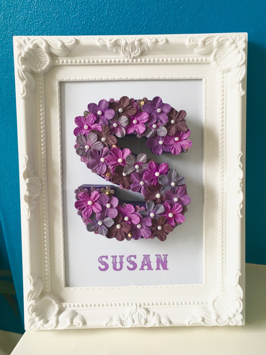 Purple Home Decor Name Sign Framed Gift for Her Vintage - Etsy