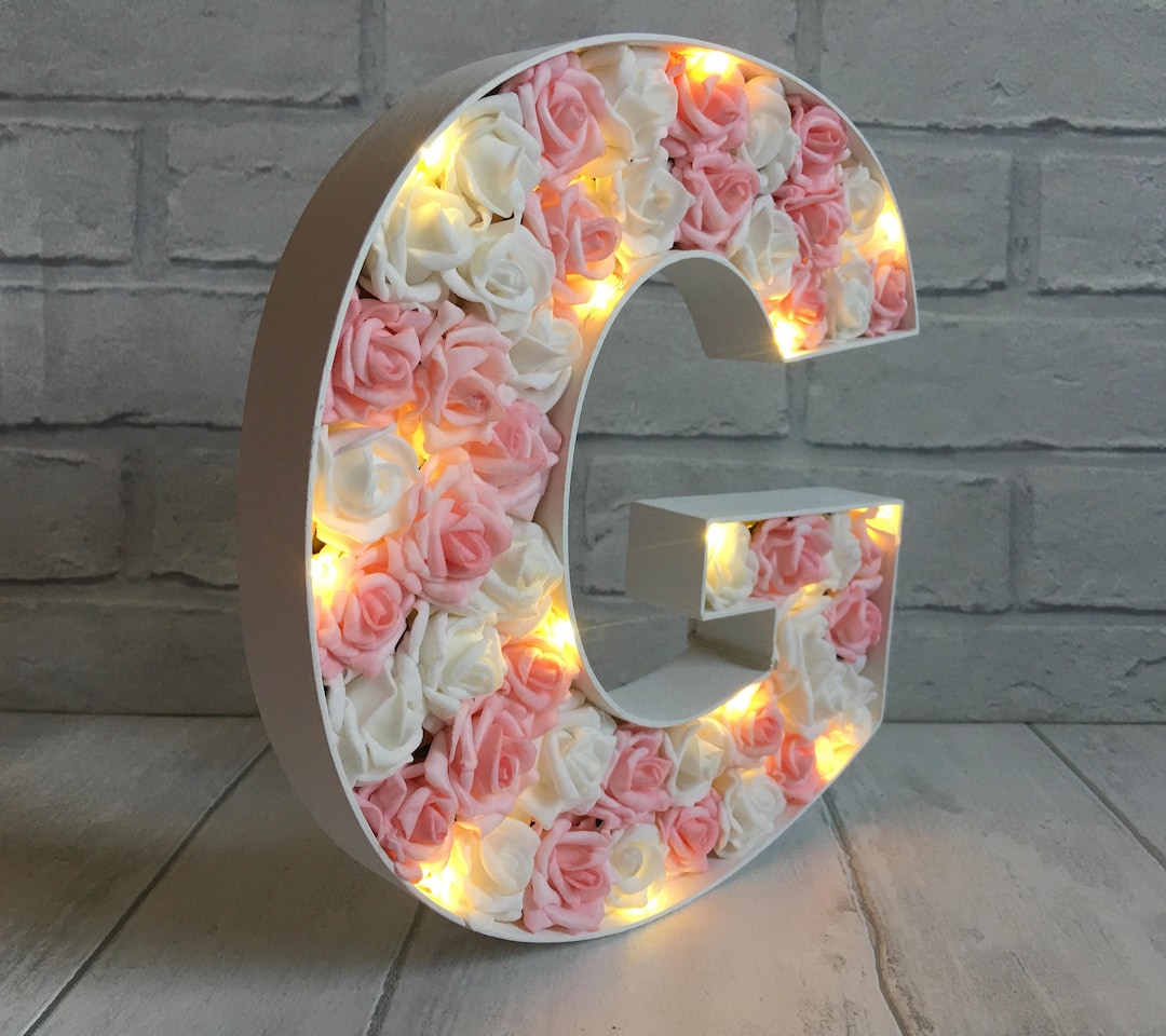 Floral Light up Initial: Baby Girl Room Decor - Etsy