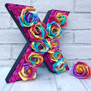 Rainbow Rose Letter: Multicoloured Name Sign, Pride Decor - Etsy