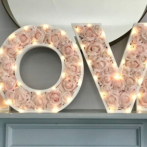 Floral LOVE Sign: Large Flower Letters With LED Lights - Etsy