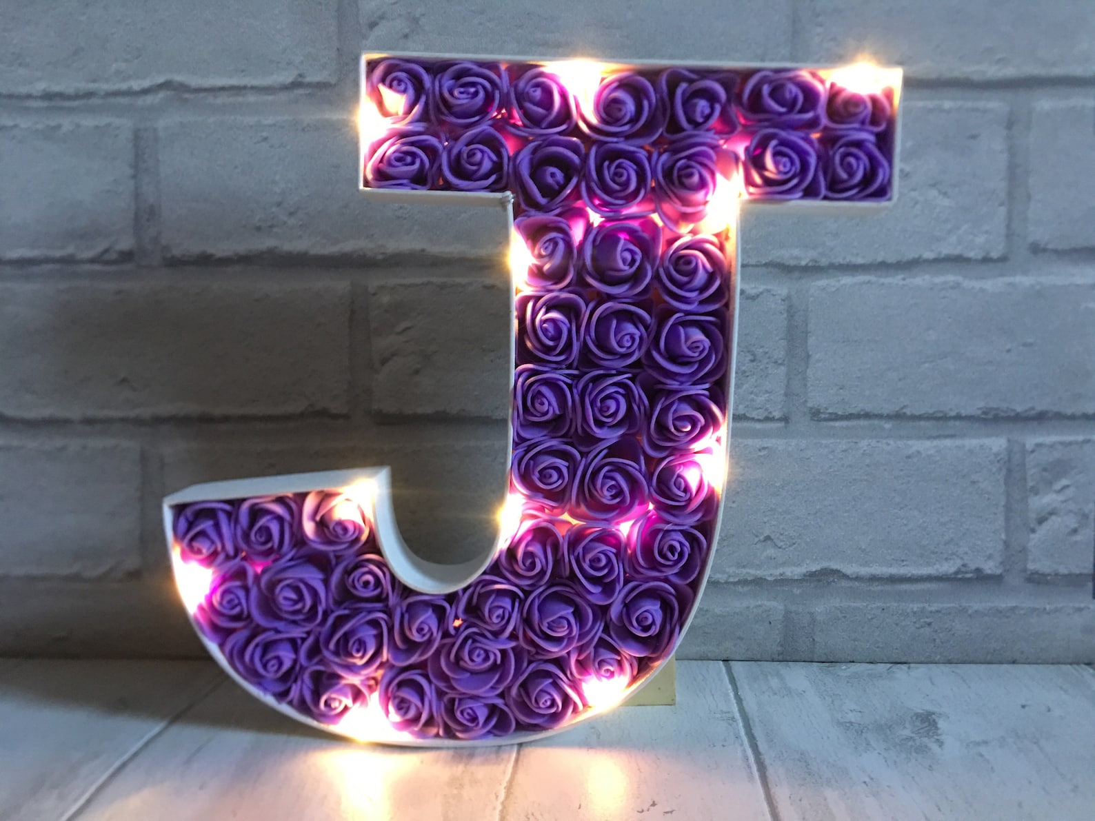 Purple Letter J Purple Light up Letter Purple Bedroom Decor | Etsy