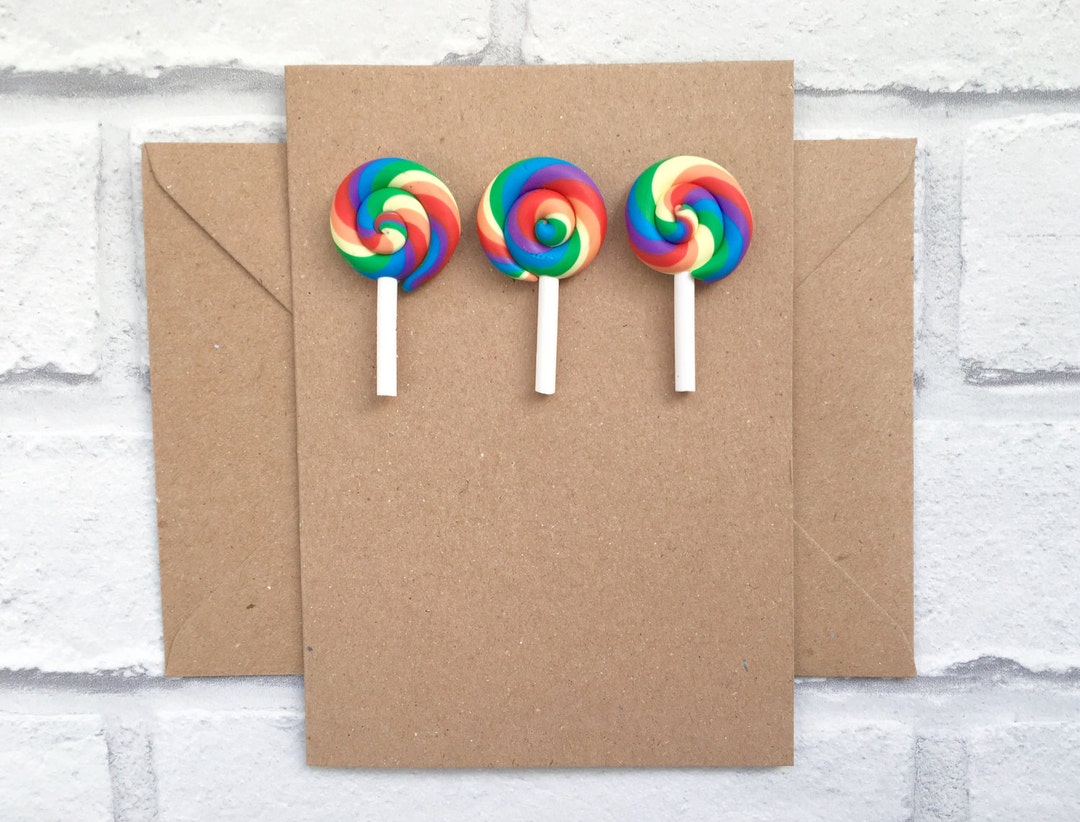Rainbow Lollipop Birthday Card: Celebration Card for Girl - Etsy