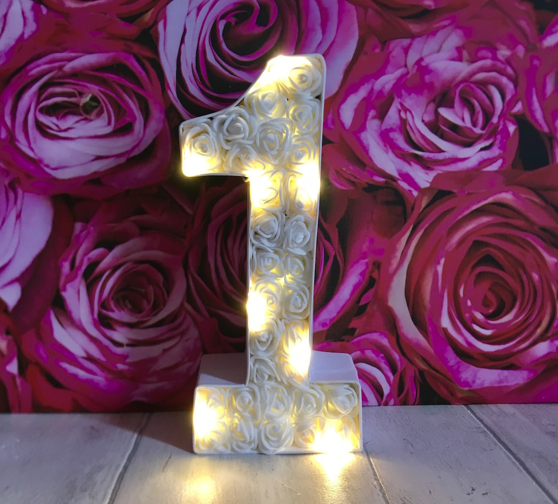 Freestanding Number 1 Decorated Large Number Light up Number - Etsy