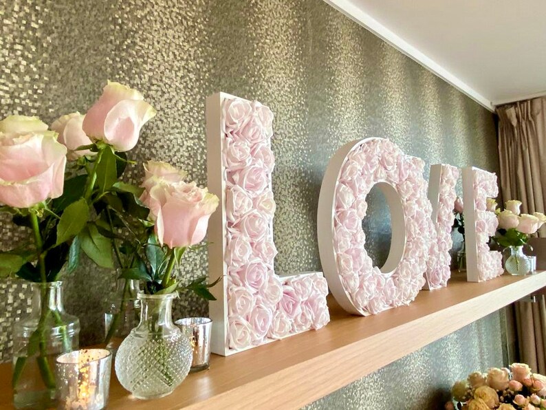 Floral LOVE Sign: Large Flower Letters With LED Lights - Etsy
