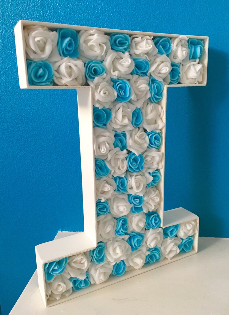 Wooden Floral Letter Large Freestanding Letter Rose Filled - Etsy