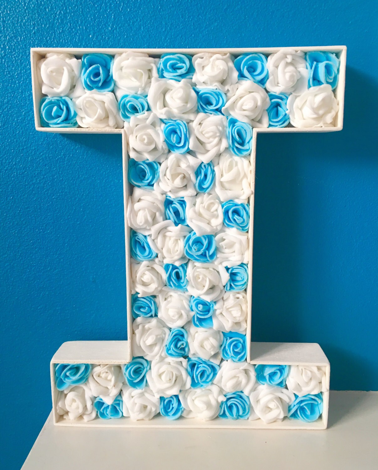 Wooden Floral Letter Large Freestanding Letter Rose Filled | Etsy