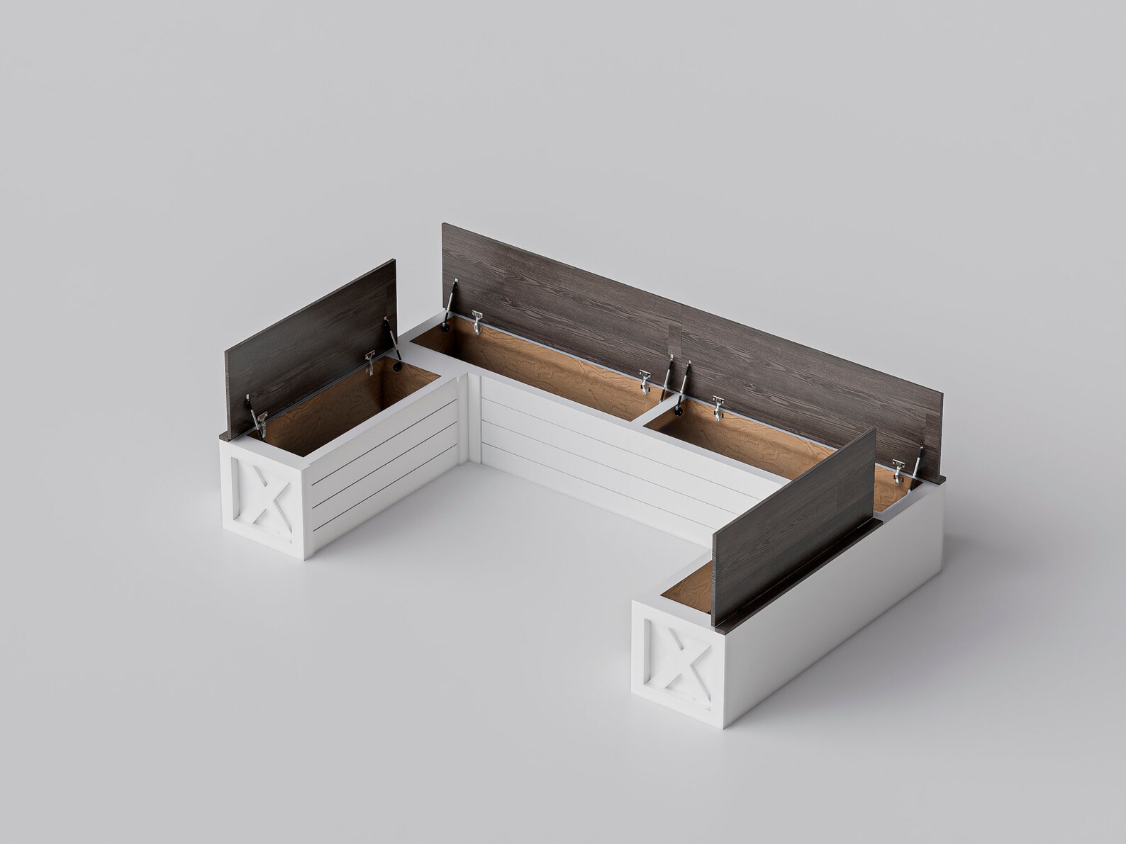 U-shaped Storage Bench - Custom Wood - Etsy