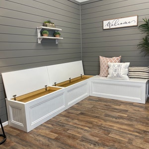 Handcrafted L-shaped Kitchen Bench - Custom Space-saving Breakfast Nook ...