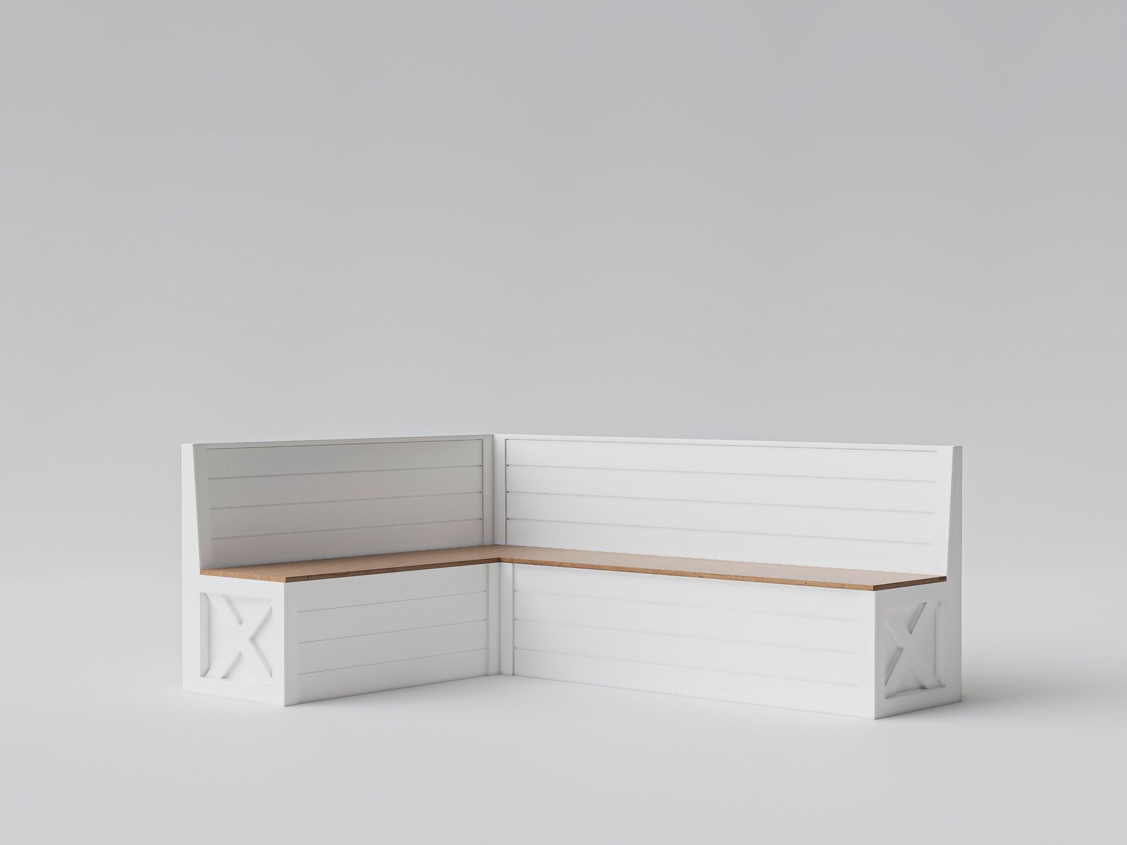 Shiplap X Corner Bench – Customizable Rustic Modern Seating ...