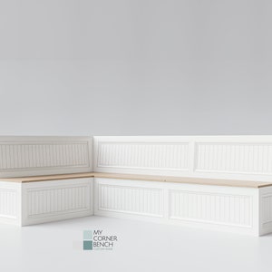 Rustic Modern Corner Bench With Slanted Backrest, Custom Finishes for ...